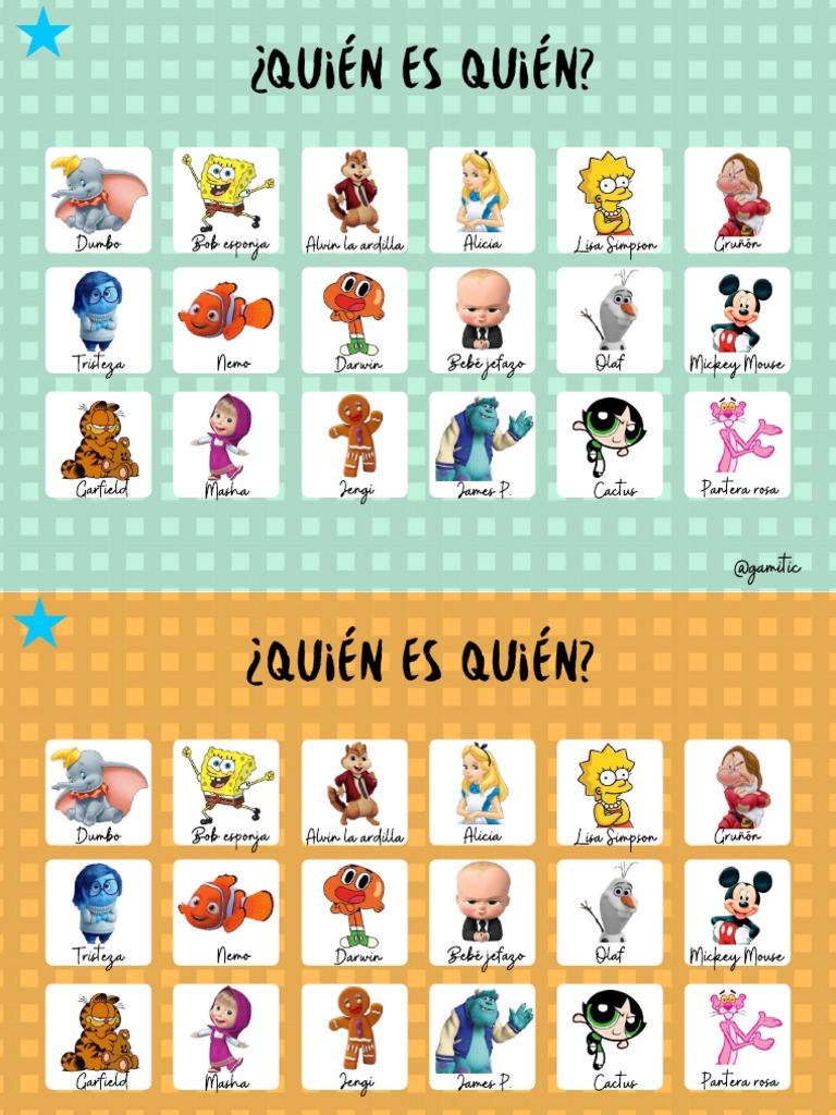 Adivina Quien Disney - Comprension y Expresion Oral | PDF
