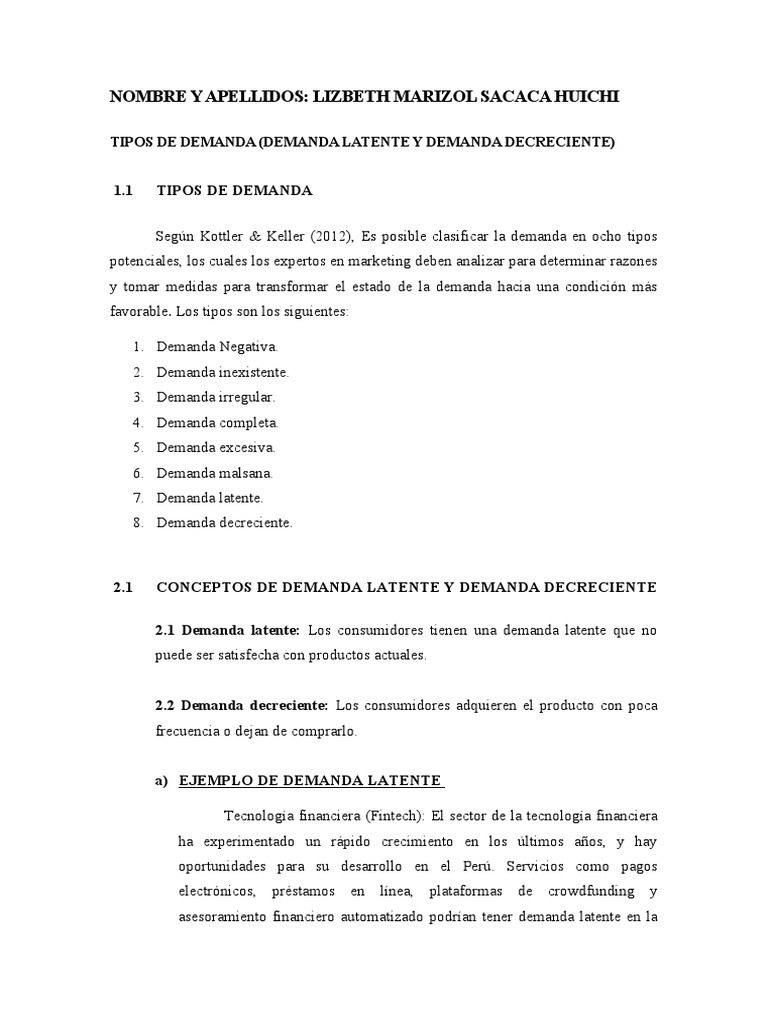 Tipos de Demanda y Ejemplos | PDF