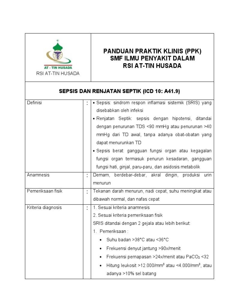 PPK Sepsis, Syok Kardiogenik Dan Typhoid | PDF
