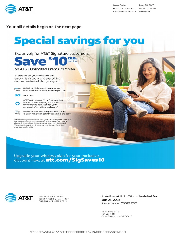 ATTBill 8591 May2023 | PDF | Fee | At&T Mobility
