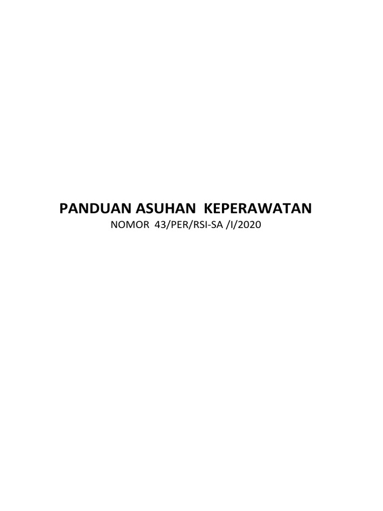 PANDUAN ASUHAN KEPERAWATAN | PDF
