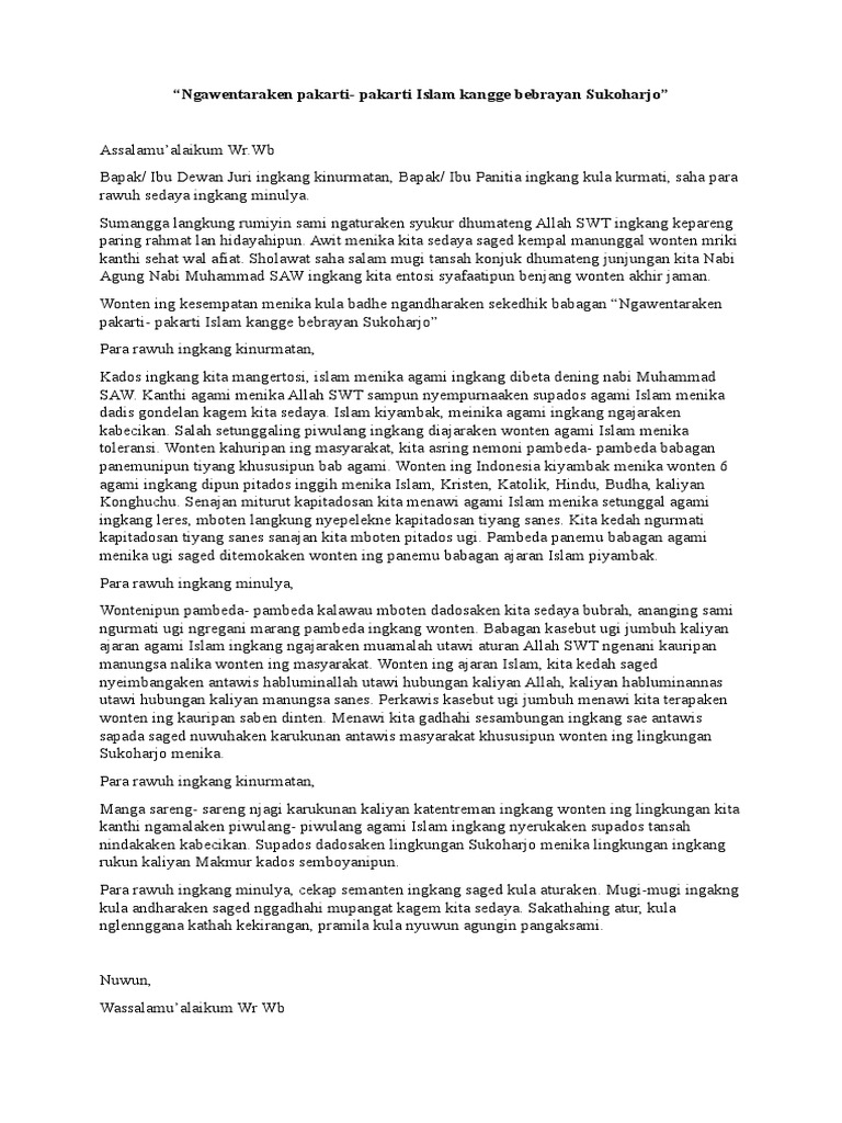 Teks Pidato Lomba | PDF