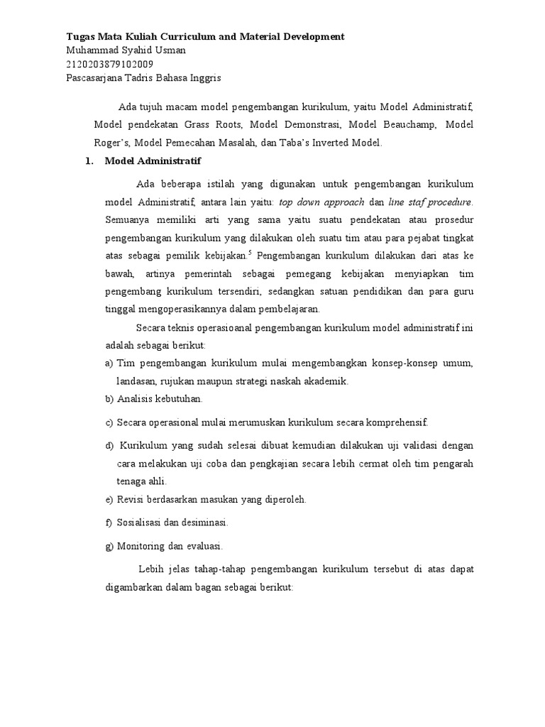 Model Pengembangan Kurikulum | PDF