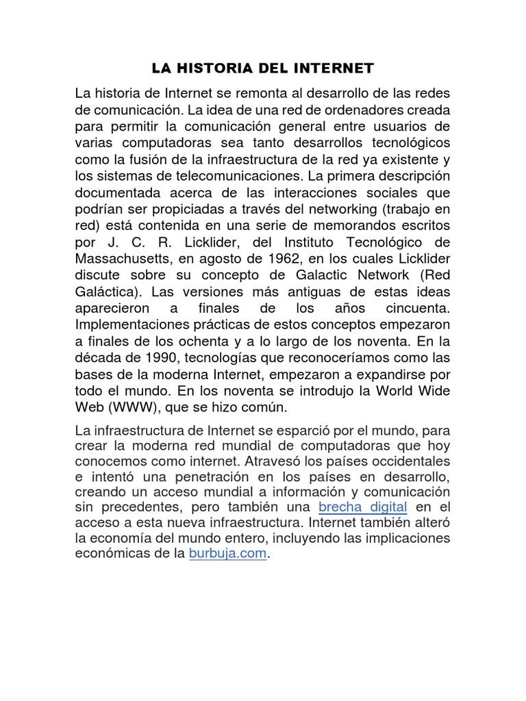 Historia Del Internet... | PDF