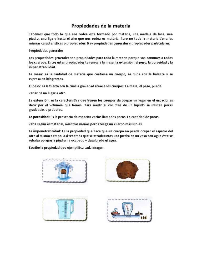 Propiedades de La Materia | PDF | Agua | Importar