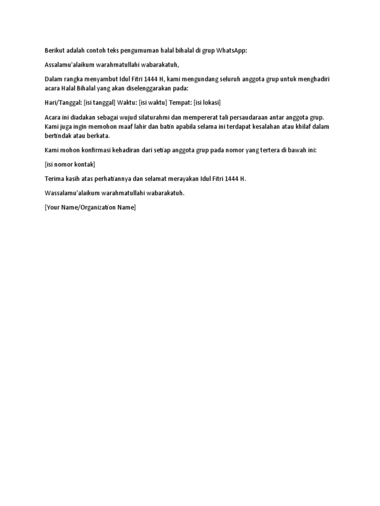 Contoh Teks Pengumuman | PDF