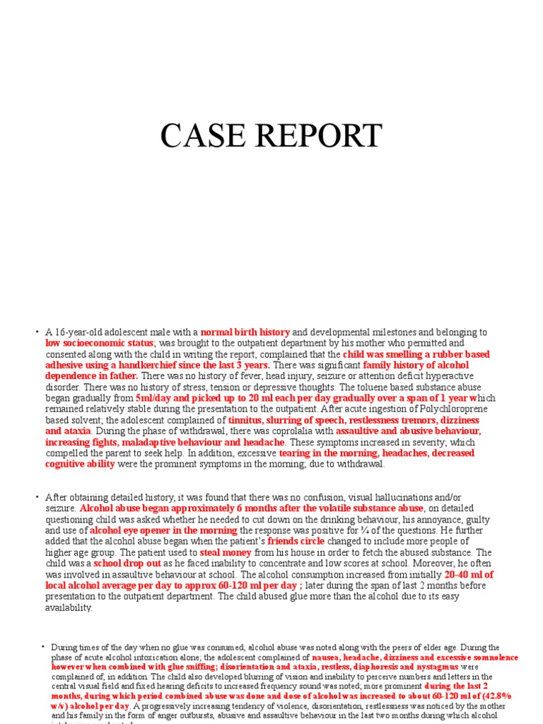Case Report MPNP | PDF | Alcoholism | Substance Abuse