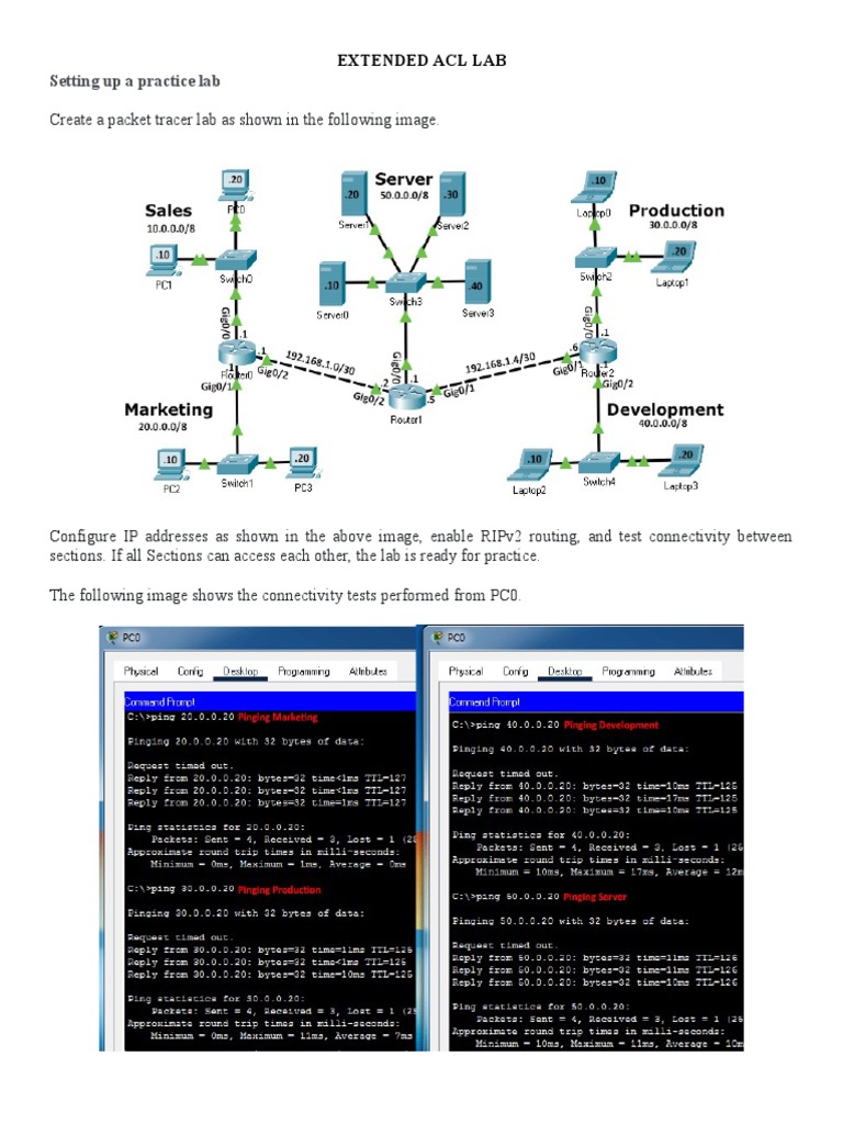Extended Acl Lab | PDF | Router (Computing) | Computer Network