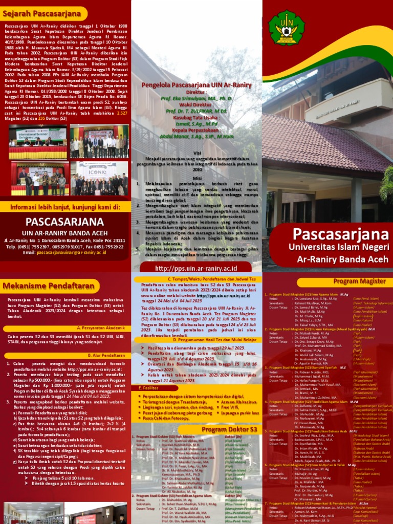 Desain Brosur Pasca 2023 Editable | PDF