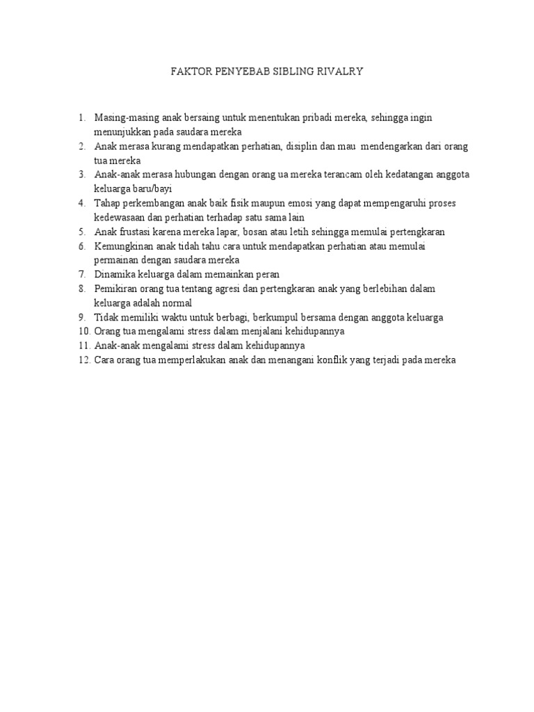 Sibling Rivalry | PDF