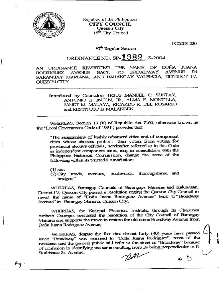 Reverting The Name Ordinance | PDF