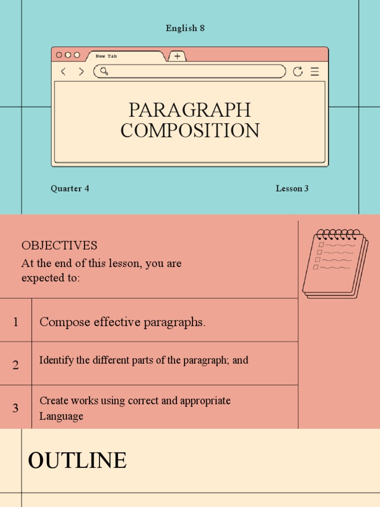 English 8 - Quarter 4 - Lesson 3 (Paragraph Composition) | PDF ...
