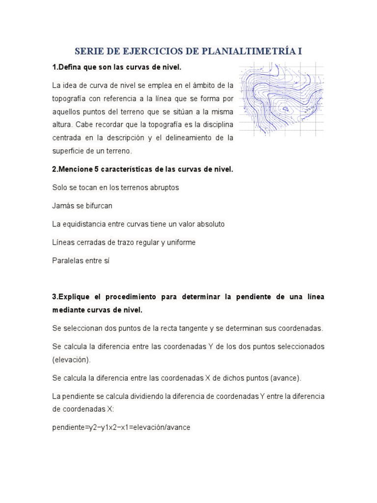 Serie de Ejercicios de Planialtimetría I Julian Ramirez Ricardo | PDF | Topografía | Curva