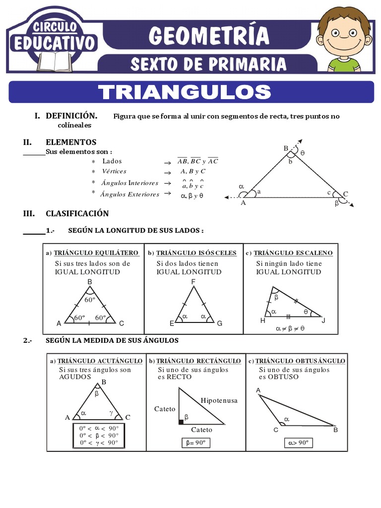 Problemas de Triangulos para Sexto de Primaria | PDF | Triángulo ...