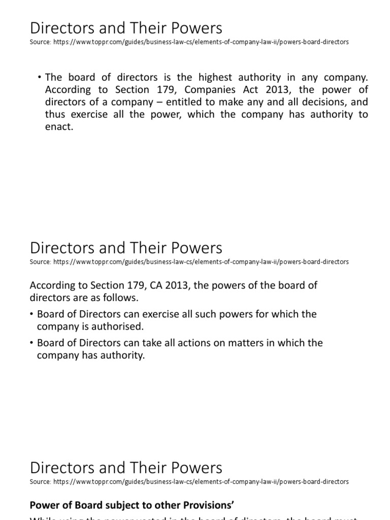 Directors and Their Powers | PDF