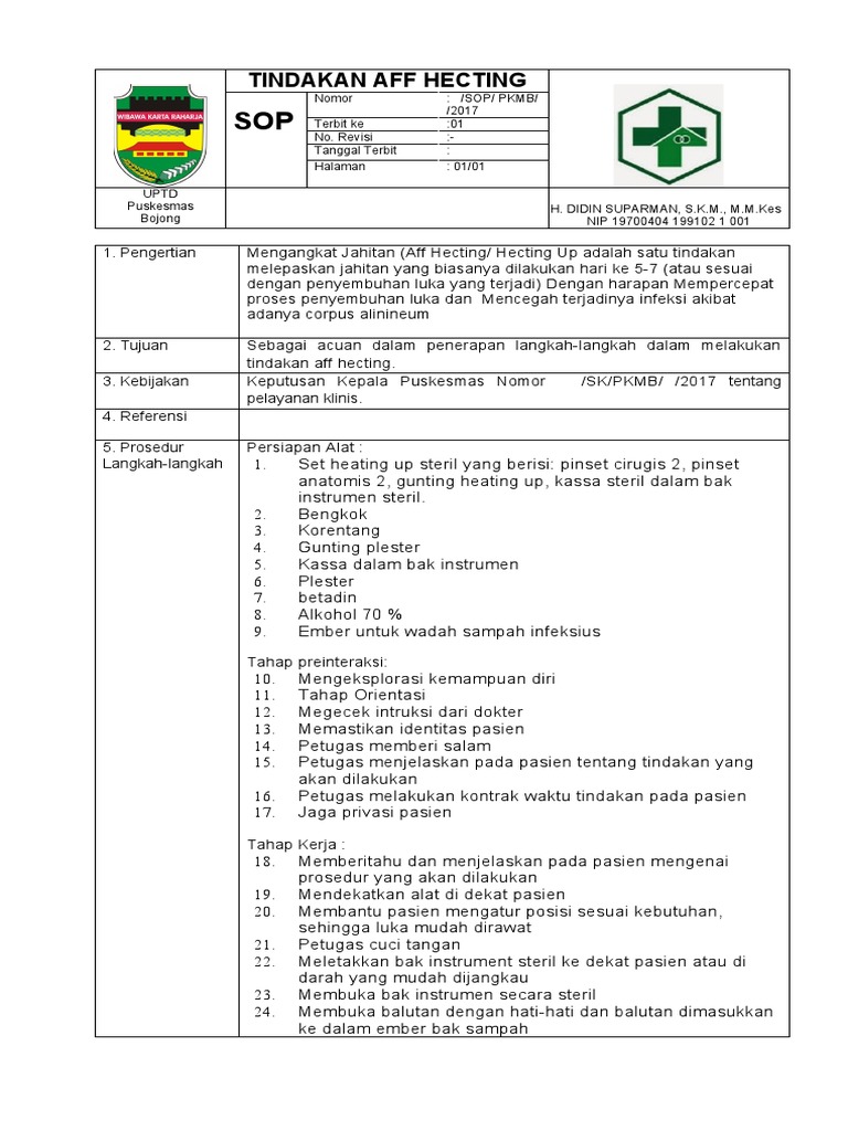 Bojong.7.2.1.3.SOP TINDAKAN AFF HECTING | PDF