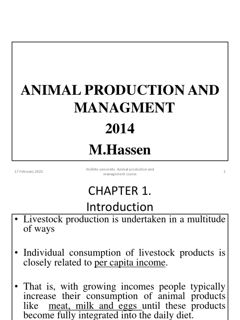 Animal Production (1) - PPT All | PDF | Social Science | Technology ...