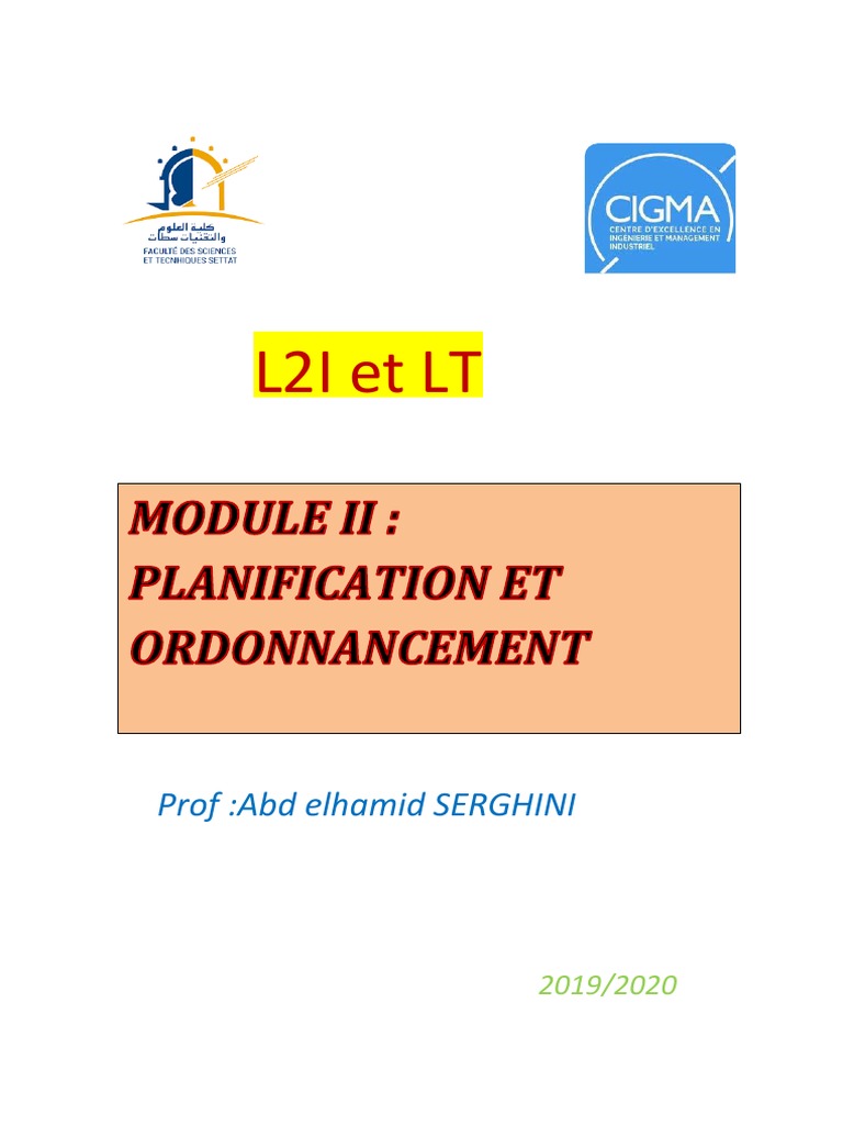 MODULE II Planification Et Ordonnancement | PDF