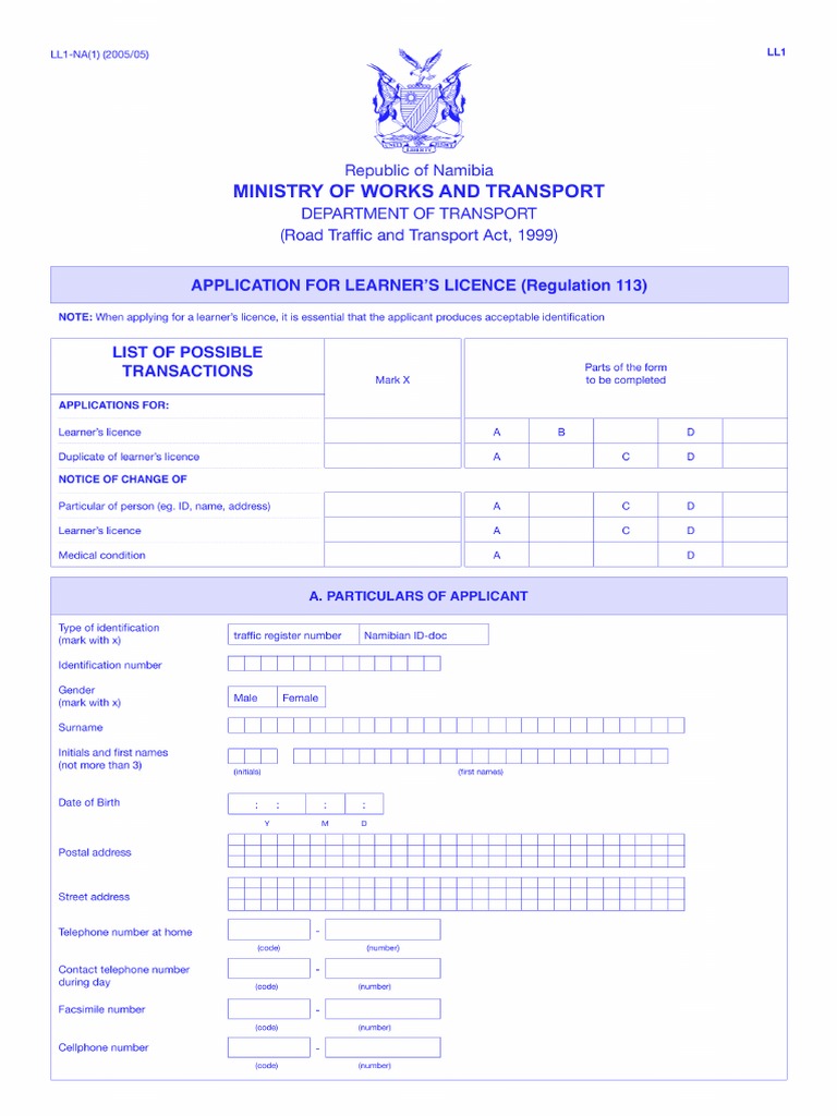 Application For Learner's License | PDF