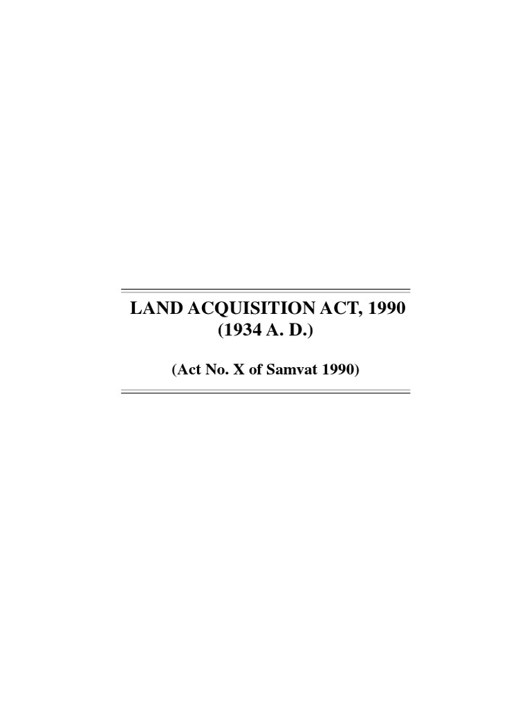 Land - Acquisition - Act, - 1990 JK | PDF | Damages | Apportionment