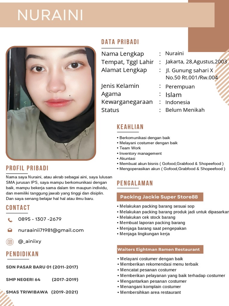 Cv. Nuraini | PDF