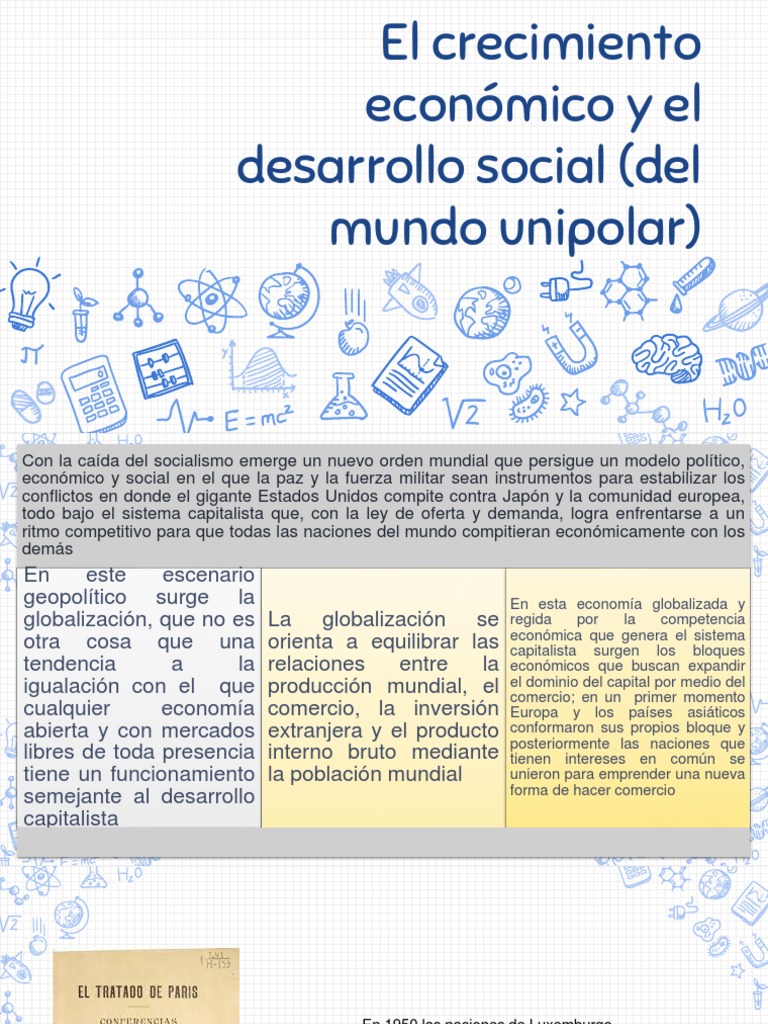 El Crecimiento Economico y El Desarrollo Social Del Mundo Unipolar | PDF