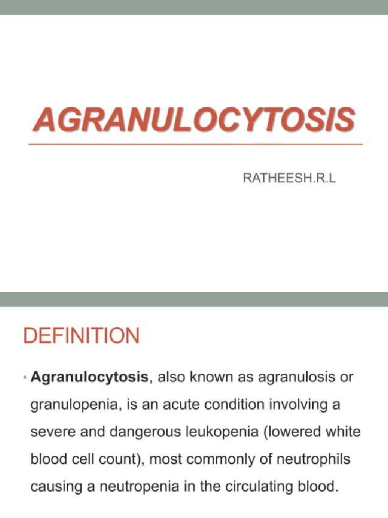 Agranulocytosis | PDF