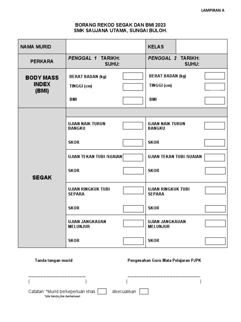Borang Rumusan Segak 2023 | PDF