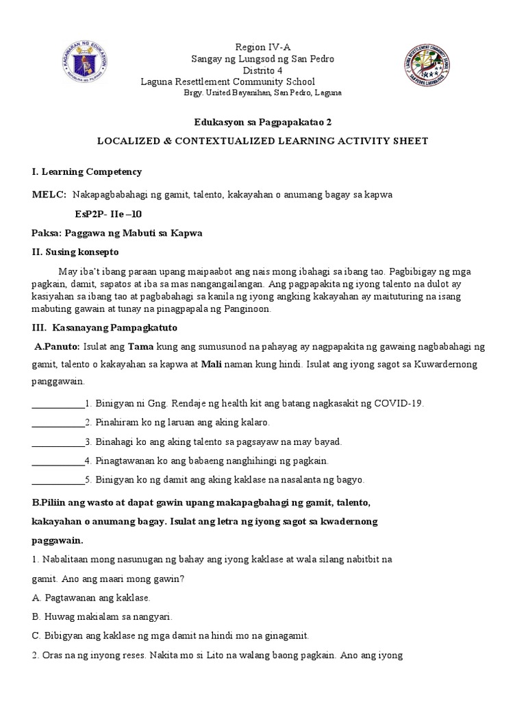 ESP2 CONTEXTUALIZED AND LOCALIZED MATERIALS Final | PDF