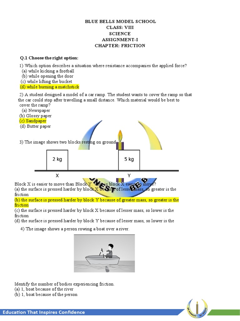 Friction_Assignment_2324_AK | PDF | Friction | Physical Sciences