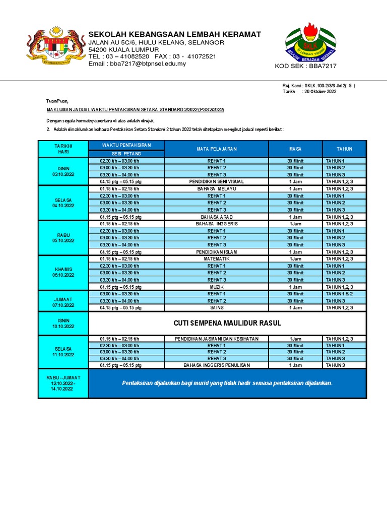 Jadual PSS2 | PDF