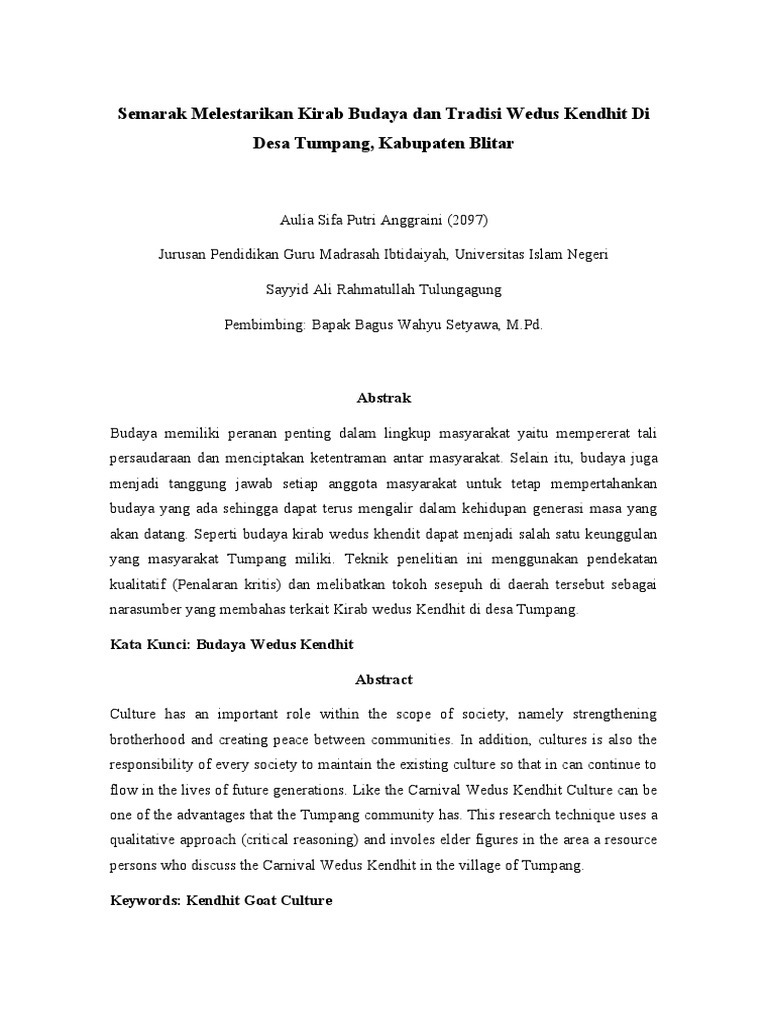 Kirab Wedus Kendhit di Tumpang | PDF