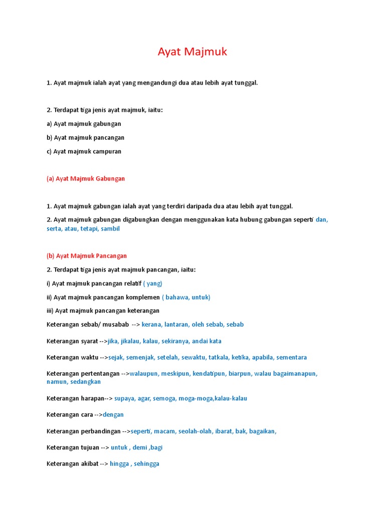 Nota Ayat Majmuk | PDF