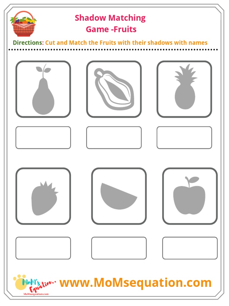 Fruits and Vegetables Shadow Matching New | PDF | Games & Activities