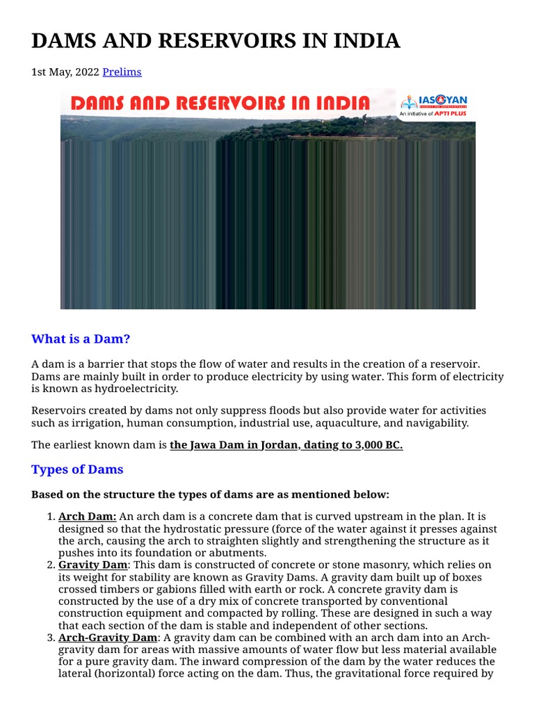 Dam ND Reservoirs | PDF | Dam | Hydrology And Urban Planning