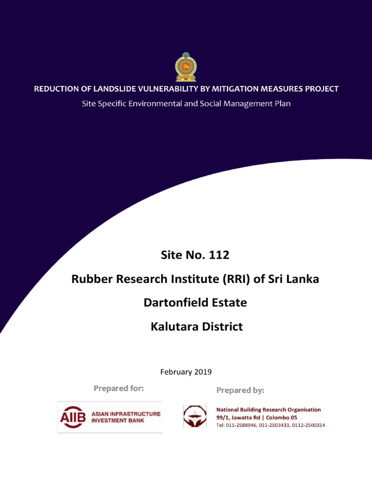 Rubber Research Institute - Final | PDF | Landslide | Surface Runoff