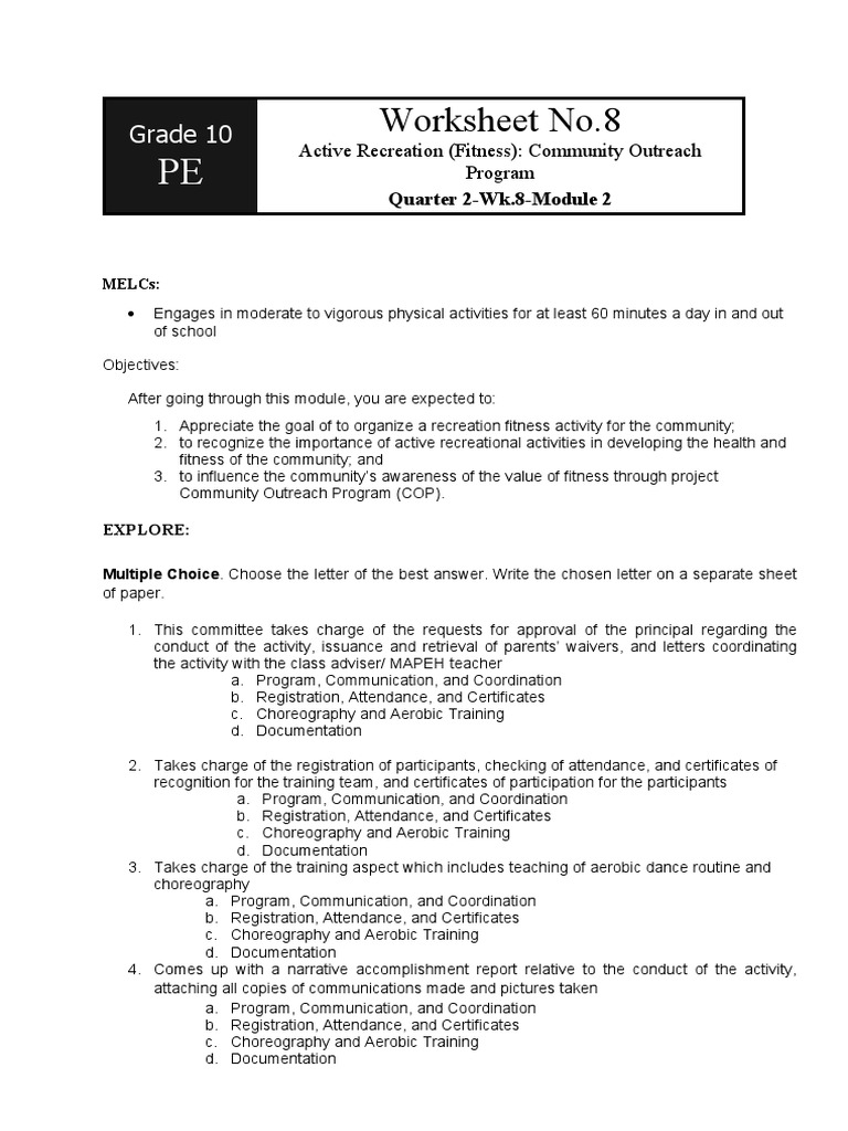 Q2 WK8 Worksheet8 PE10 | PDF