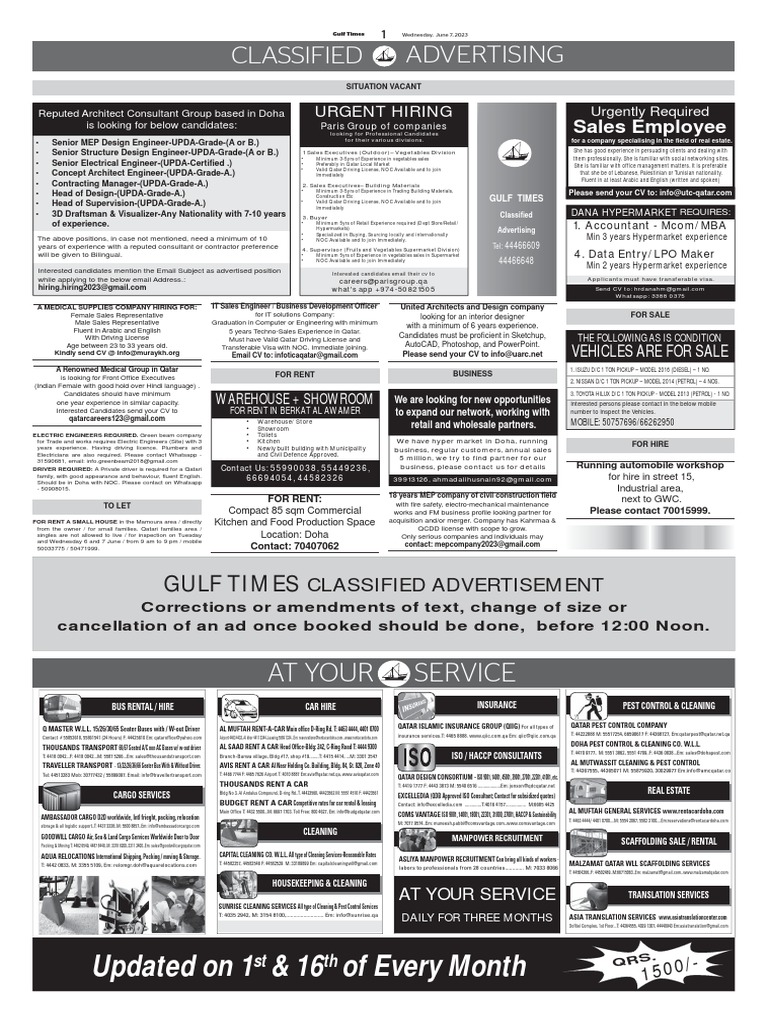 Classified 20230607 1 | PDF | Car Rental | Sales