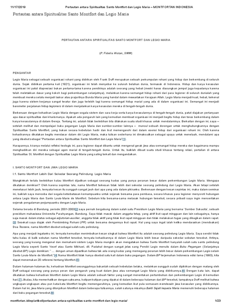 Pertautan antara Spiritualitas Santo Montfort dan Legio Maria ...