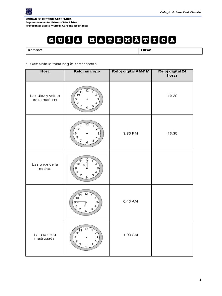 Guia Matematica La Hora | PDF