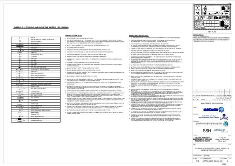 STP-Ph1-JWWF-XXX-LD-001 - PLUMBING GENERAL NOTES, LEGEND, SYMBOLS ...