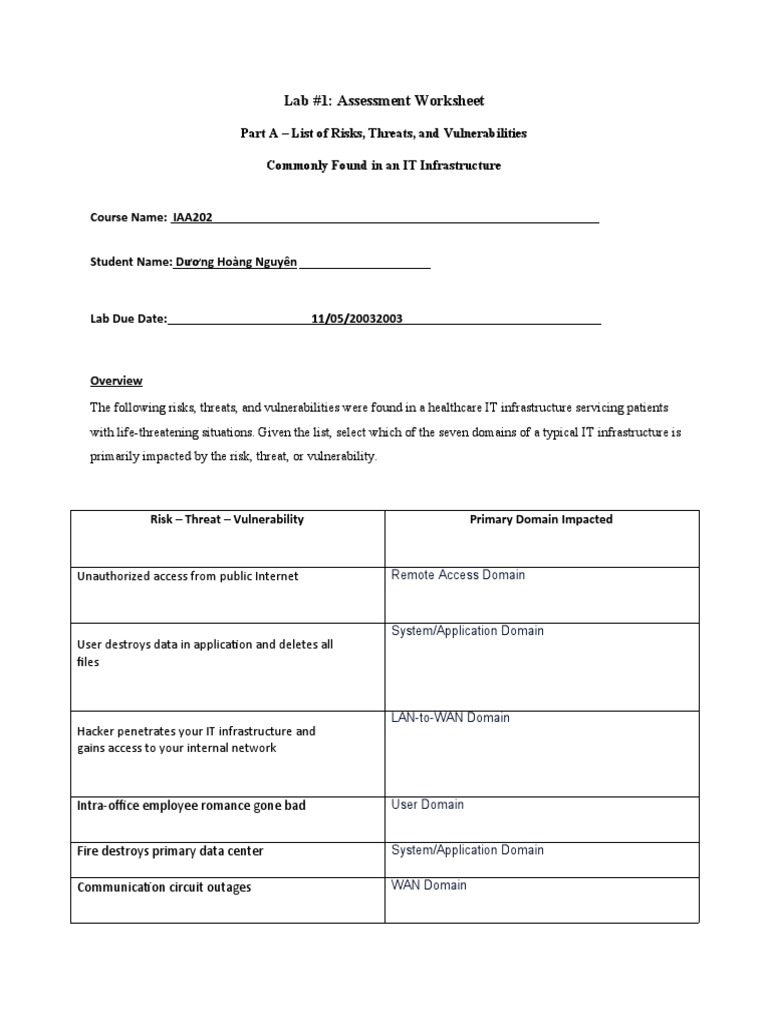 Lab 1 - IAA202 | PDF | Computer Network | Vulnerability (Computing)