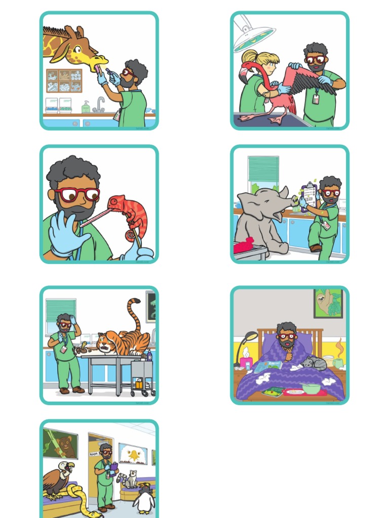 The Zoo Vet Story Sequencing Cards Ver 1 | PDF