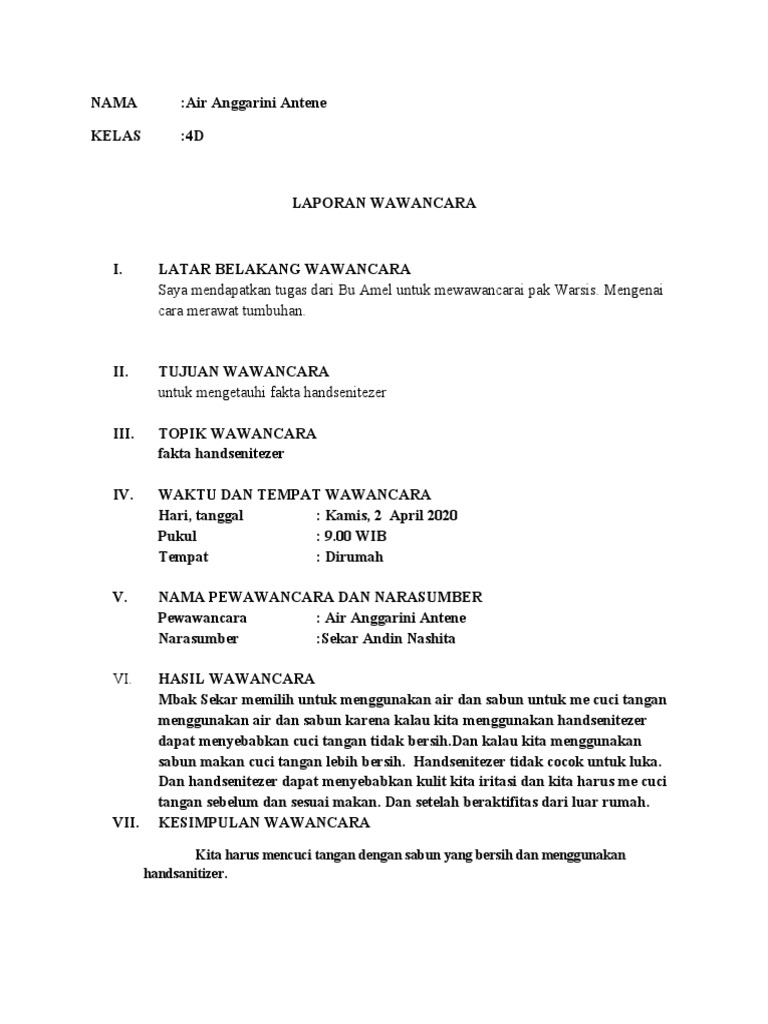 Bagi LAPORAN WAWANCARA Tema 9 | PDF | Kesehatan Holistik