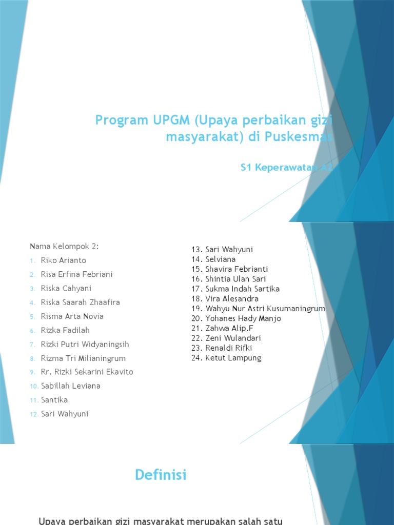 Program UPGM (Upaya Perbaikan Gizi Masyarakat) | PDF | Kesehatan Holistik