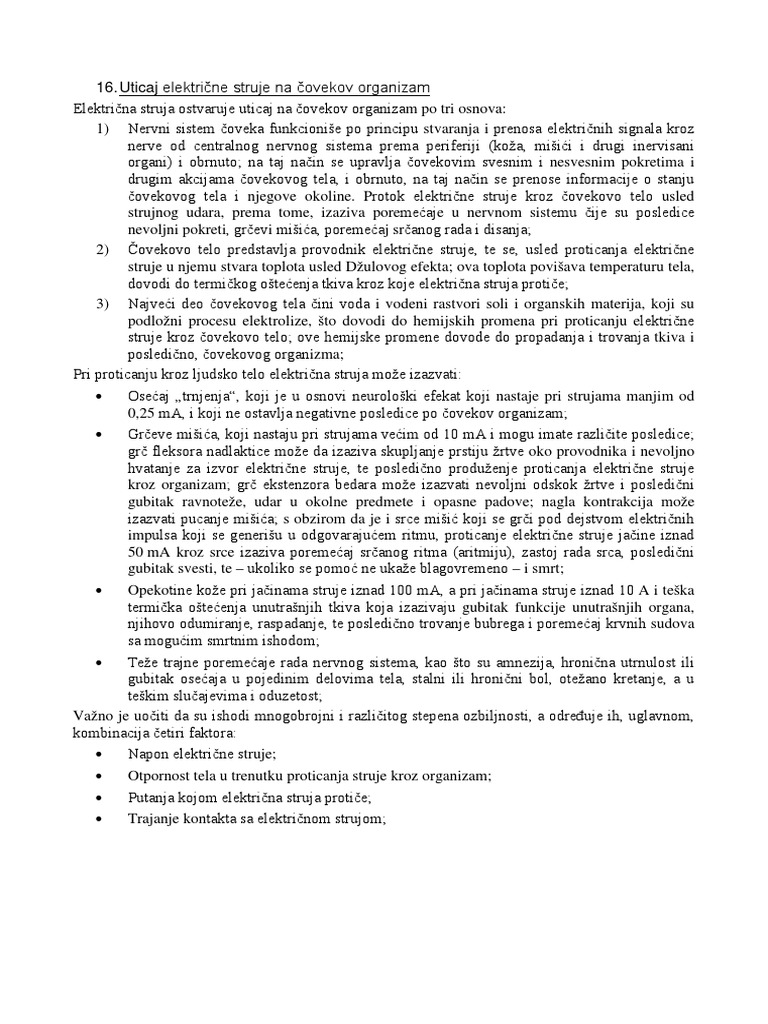 Teorijska Pitanja EE ZNR 1 | PDF