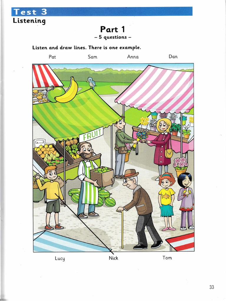 Starters 2 - Test 3 - Listening | PDF