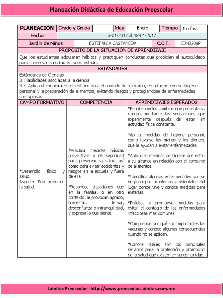 Planeacion de Enero 2017 | PDF