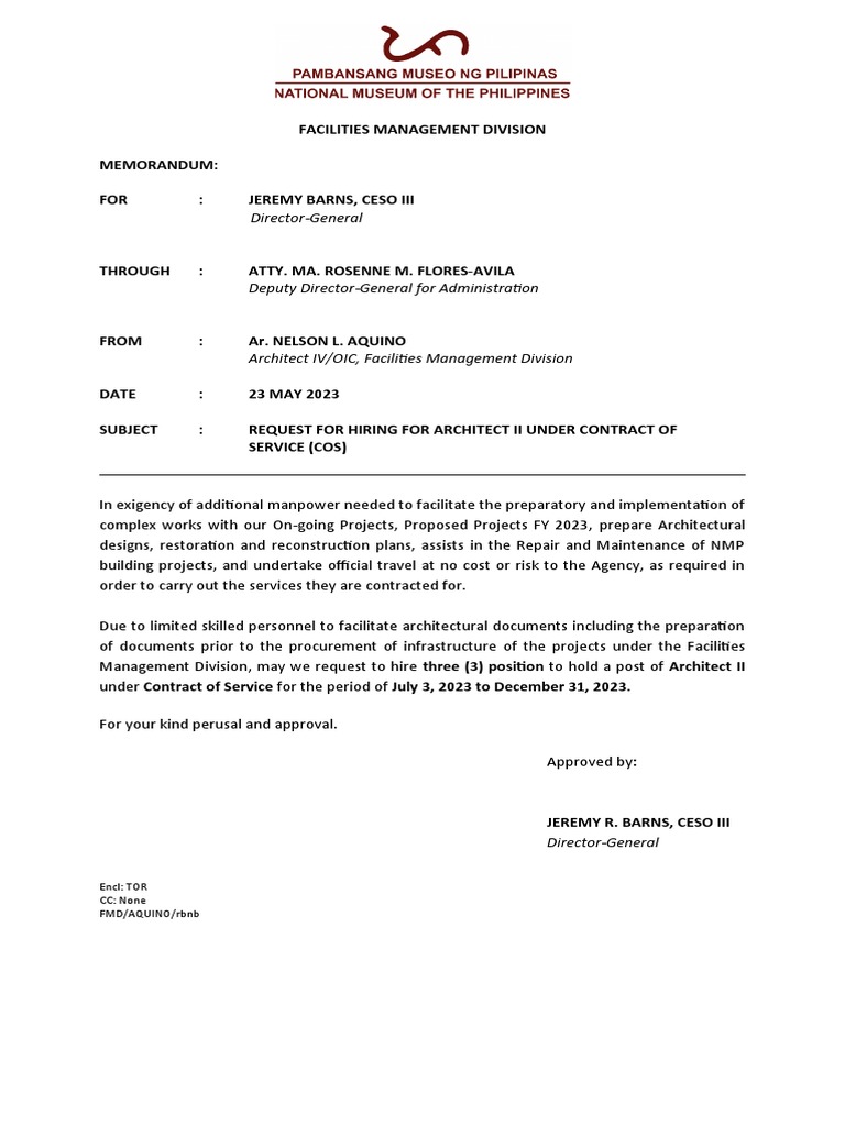 LETTER-REQUEST-NEW-COS Editted | PDF