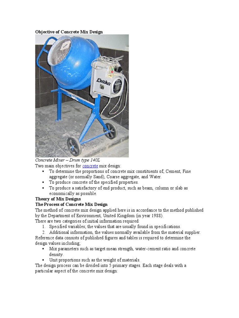 Concrete Mix Design Procedure | PDF | Concrete | Materials